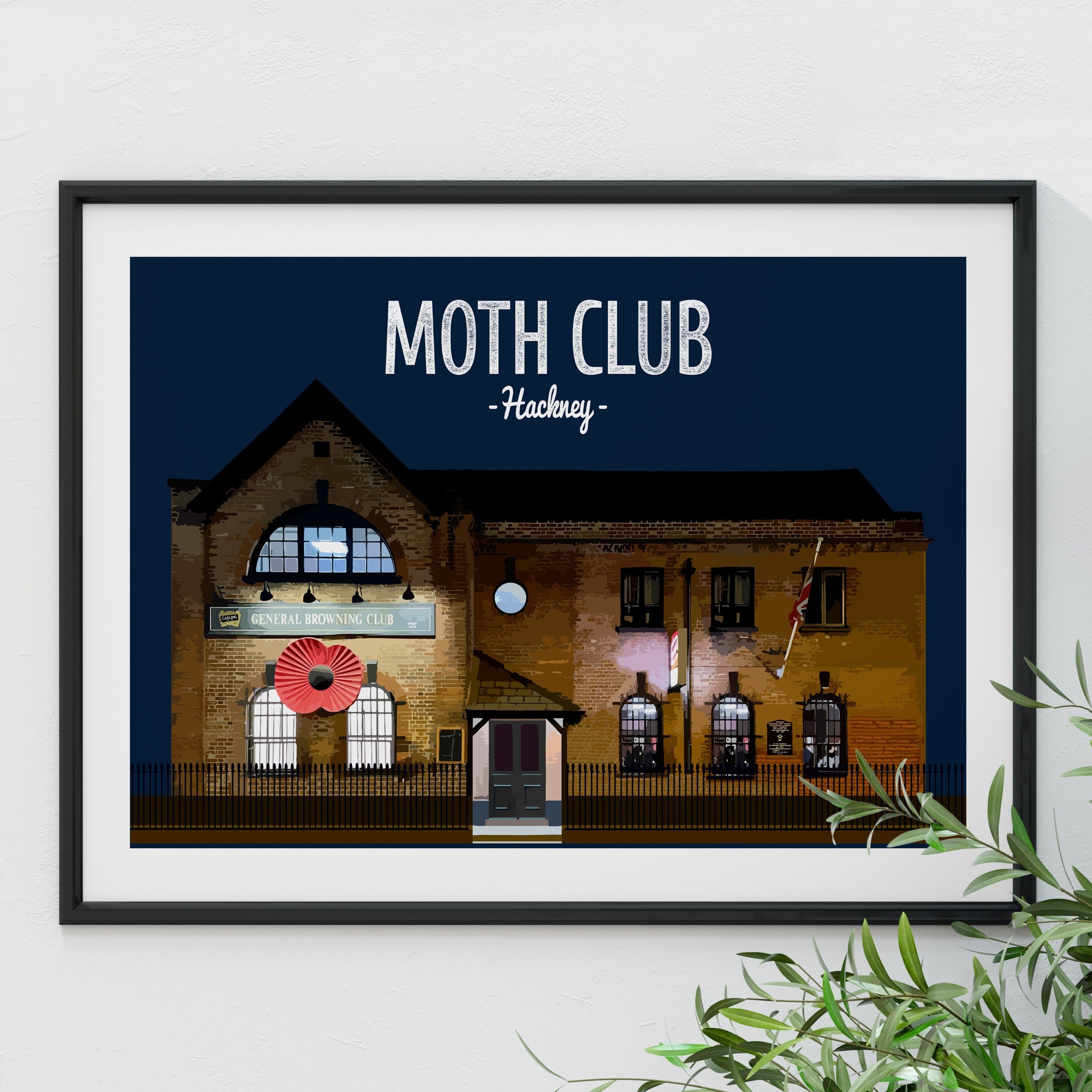 Hackney print, The Moth Club – artstufflondon