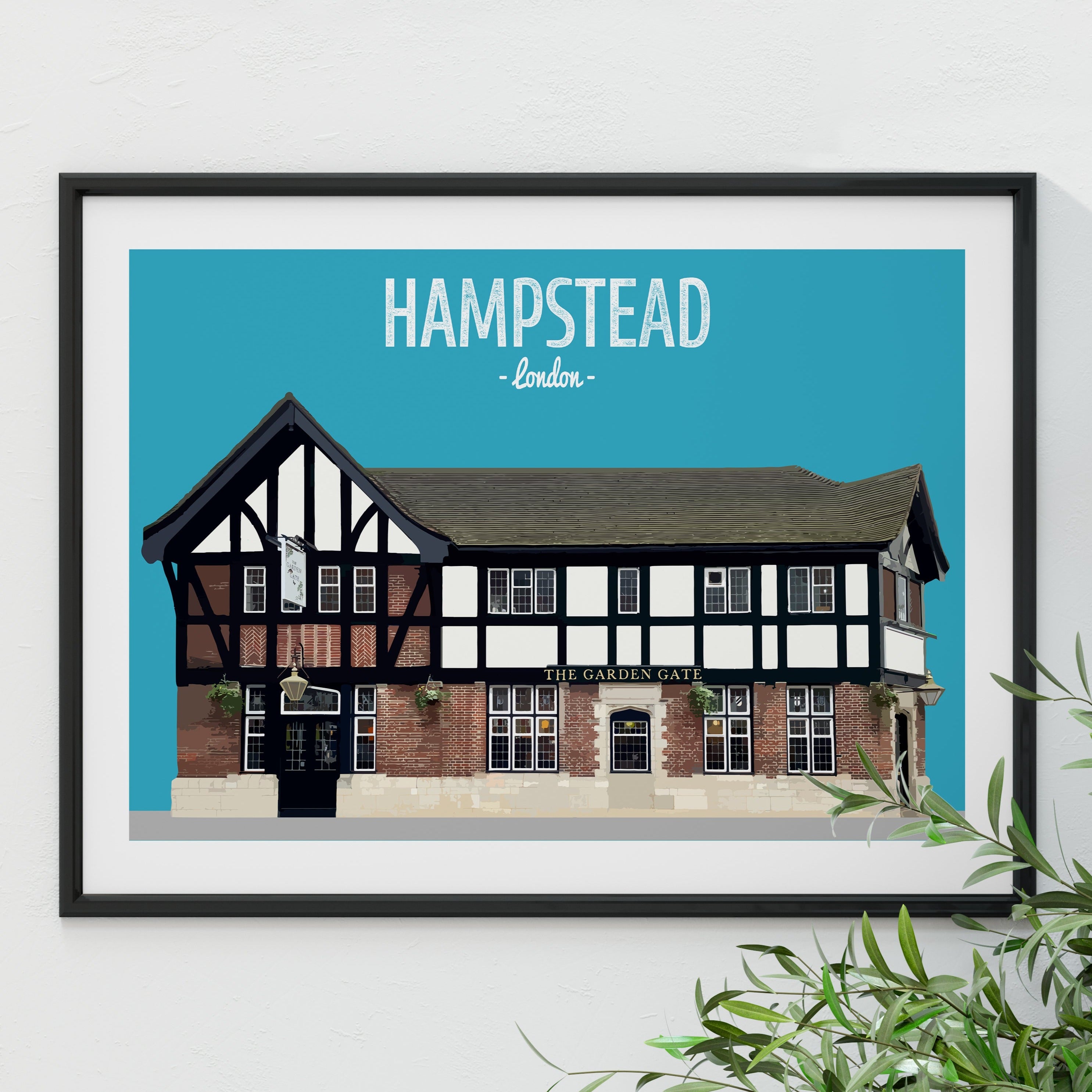 Hampstead print, The Garden Gate pub – artstufflondon