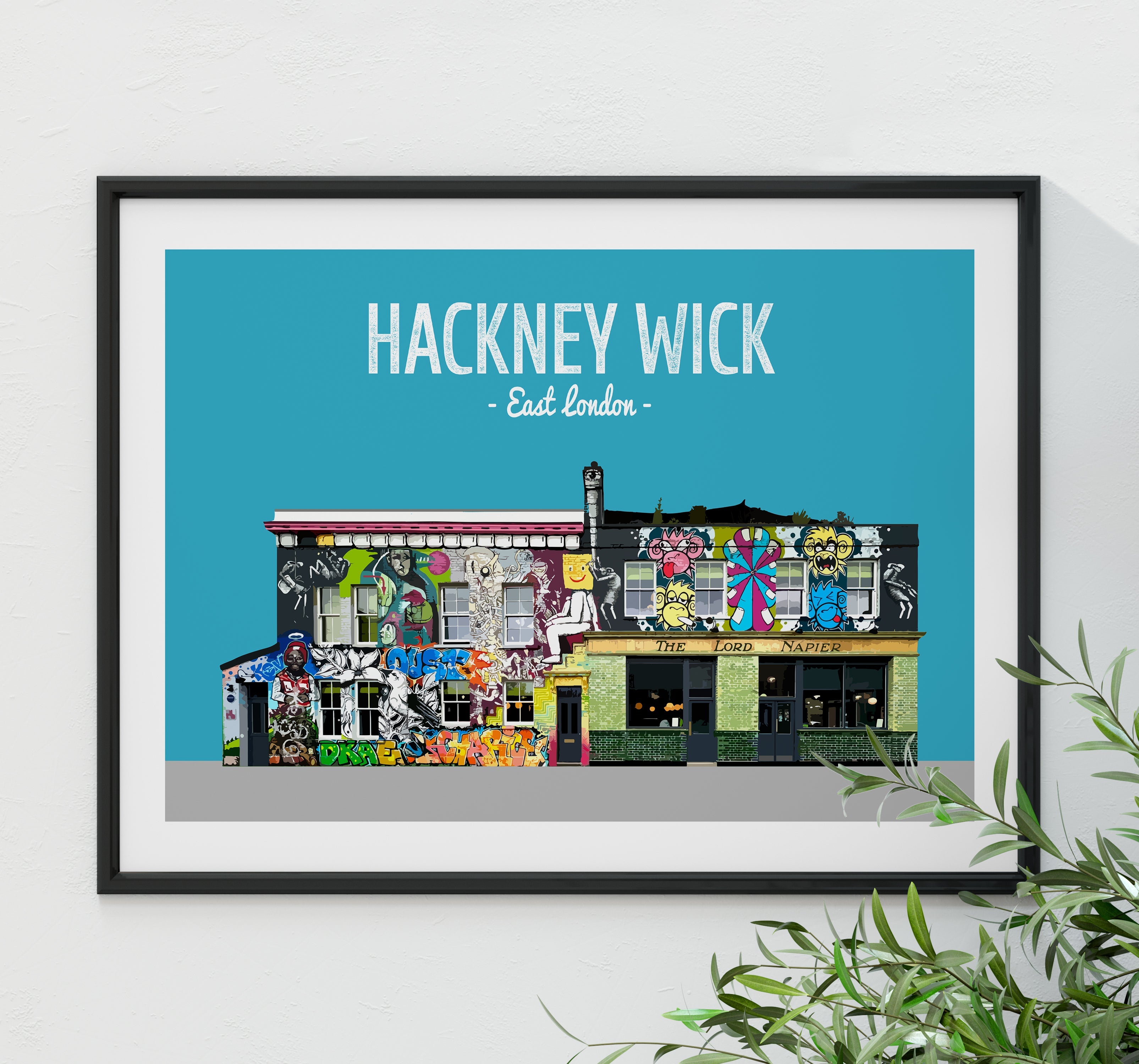 Hackney Wick print, The (new) Lord Napier pub – artstufflondon