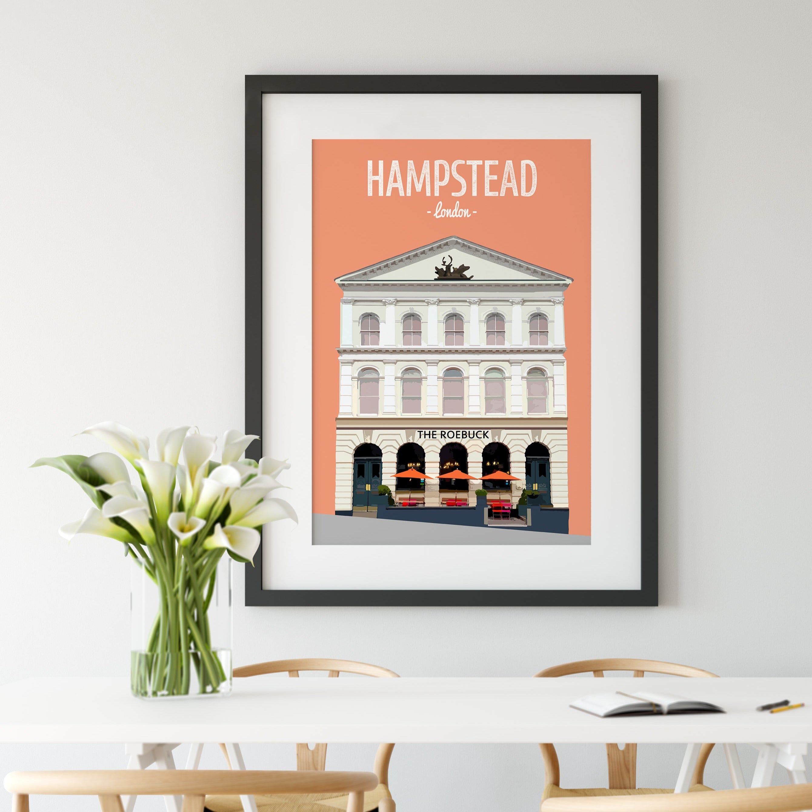 Hampstead print, The Roebuck pub – artstufflondon