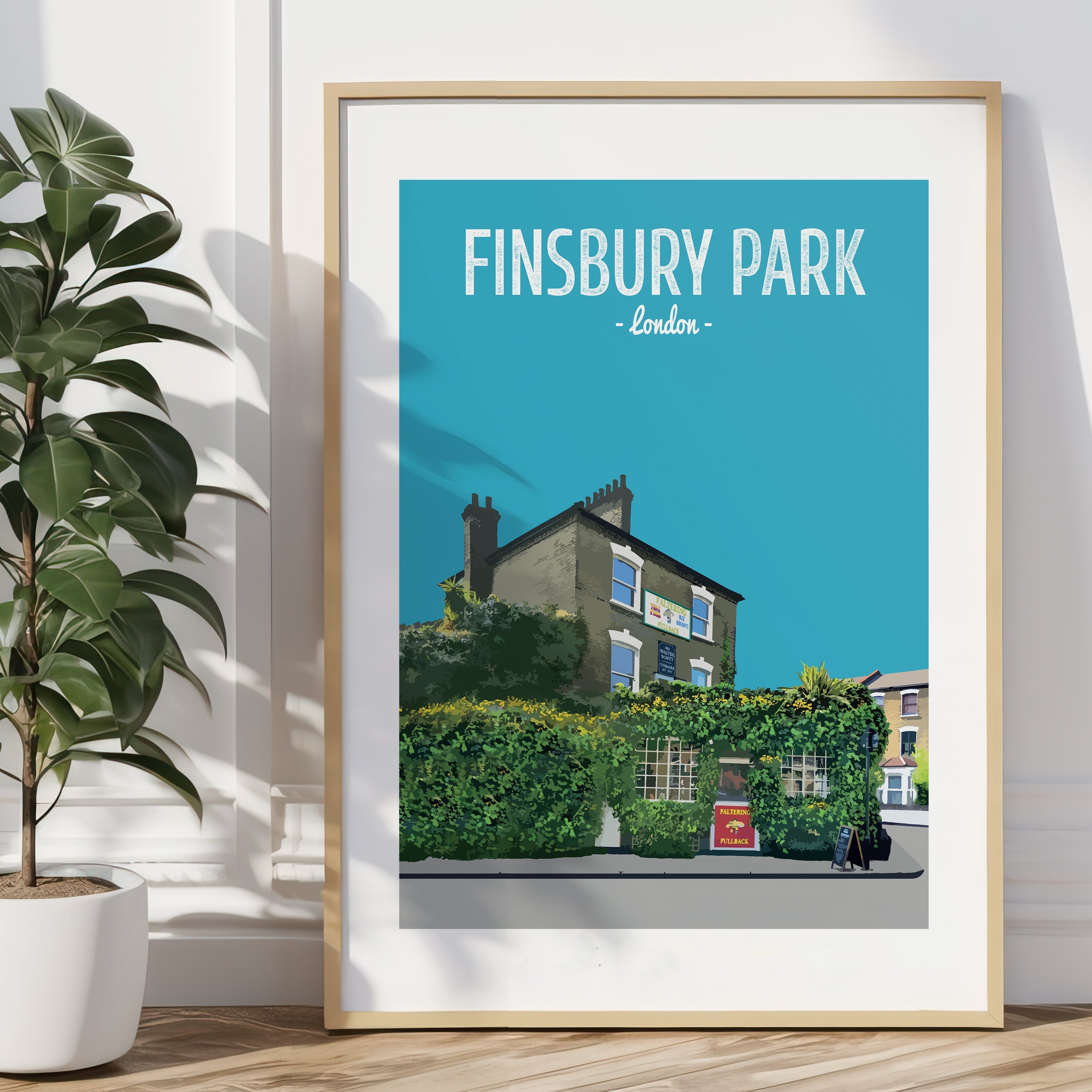 Finsbury Park print, The Faltering Fullback pub – artstufflondon