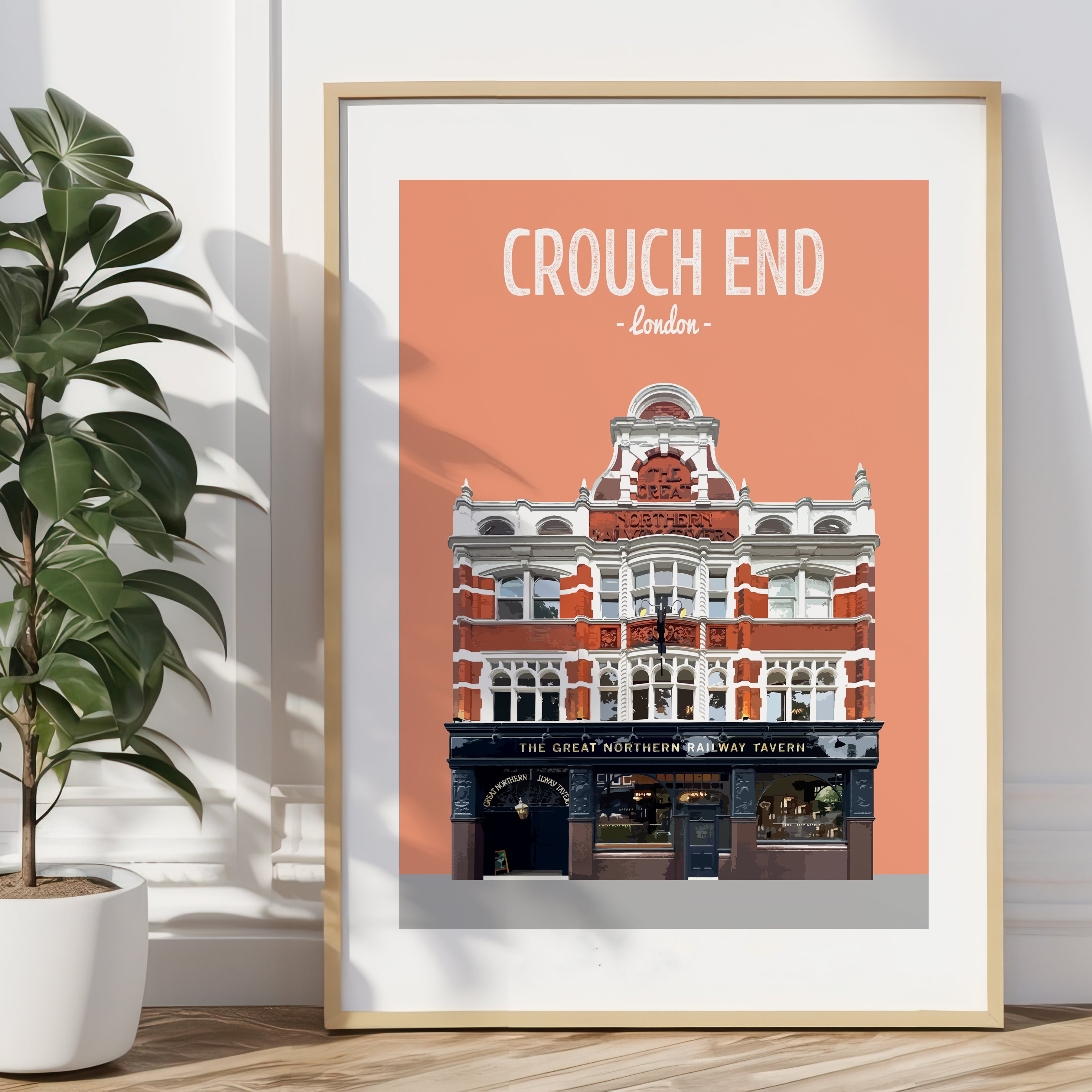 Crouch End print, The Great Northern Railway pub – artstufflondon